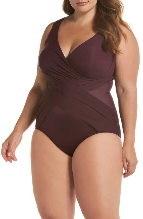 MIRACLESUIT® Illusionist Crossover One-piece Swimsuit - Shiraz