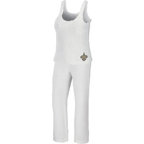 WEAR BY ERIN ANDREWS New Orleans Saints Cozy Scoop Neck Tank Top & Pants Sleep Set - Cream