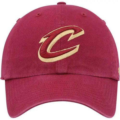 '47 Wine Cleveland Cavaliers Team Logo Clean Up Adjustable Hat