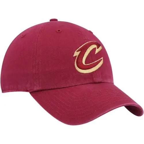 '47 Wine Cleveland Cavaliers Team Logo Clean Up Adjustable Hat