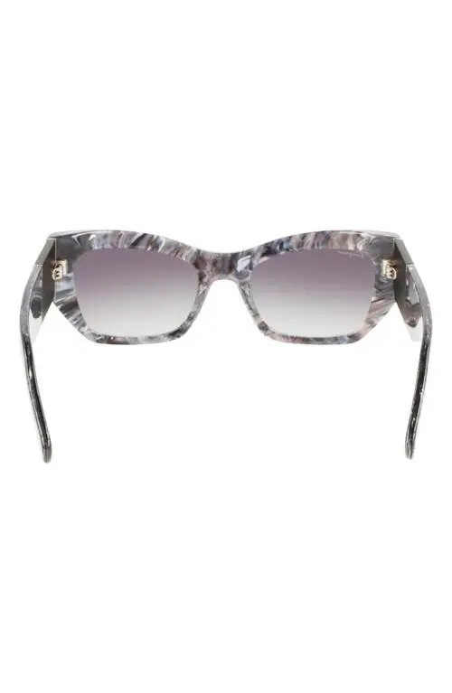 FERRAGAMO 54mm Modified Rectangular Sunglasses - Marble Grey