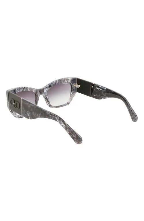 FERRAGAMO 54mm Modified Rectangular Sunglasses - Marble Grey