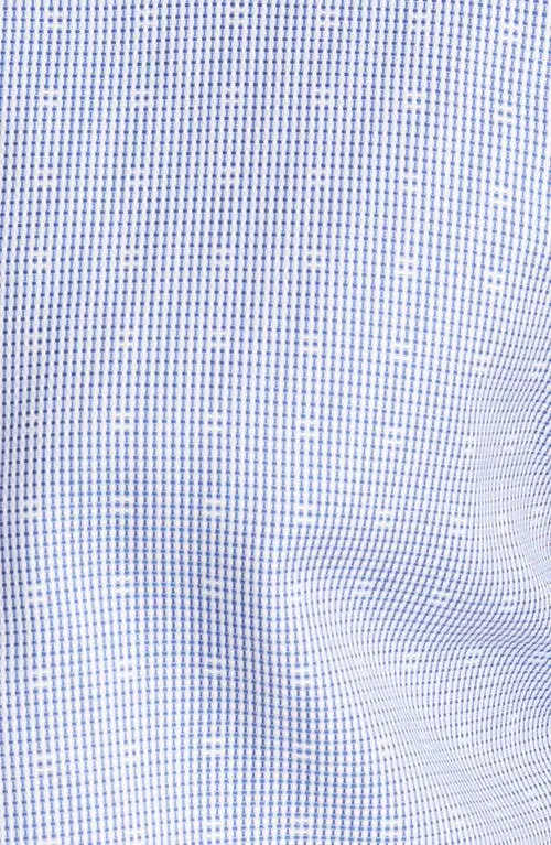 DUCHAMP Tailored Fit Basket Weave Dress Shirt - Navy