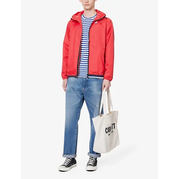 Play Comme Des Garcon Comme Des Garçons Play X K-way Hooded Shell Jacket - Red