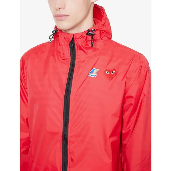 Play Comme Des Garcon Comme Des Garçons Play X K-way Hooded Shell Jacket - Red