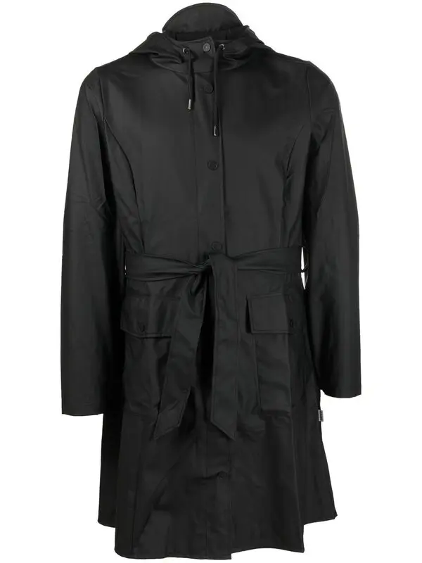 Rains Curve Waterproof Coat - Black