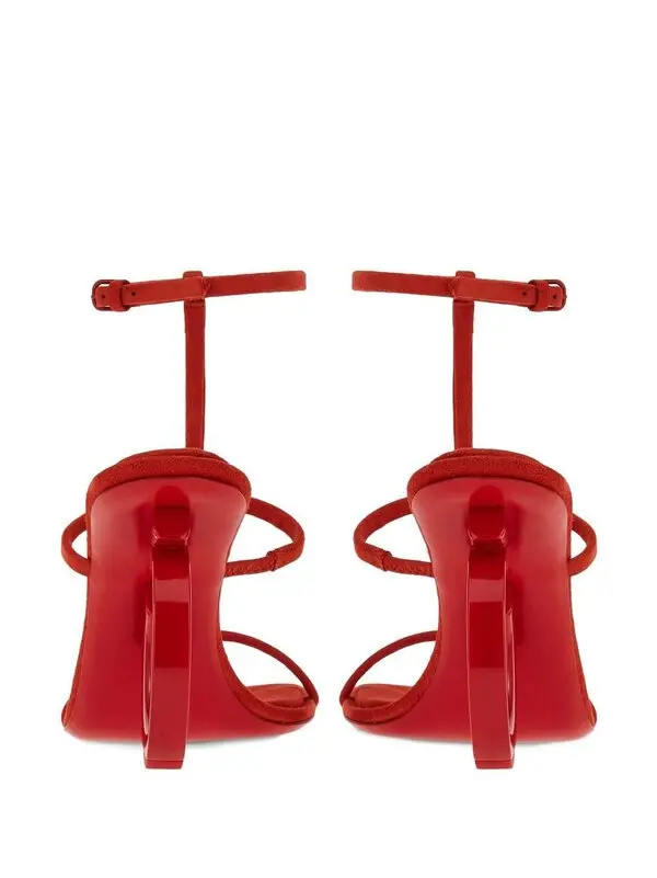 FERRAGAMO Elina 105mm Suede Sandals - Red