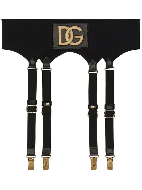 Dolce & Gabbana Logo-plaque Suspender Belt - Black