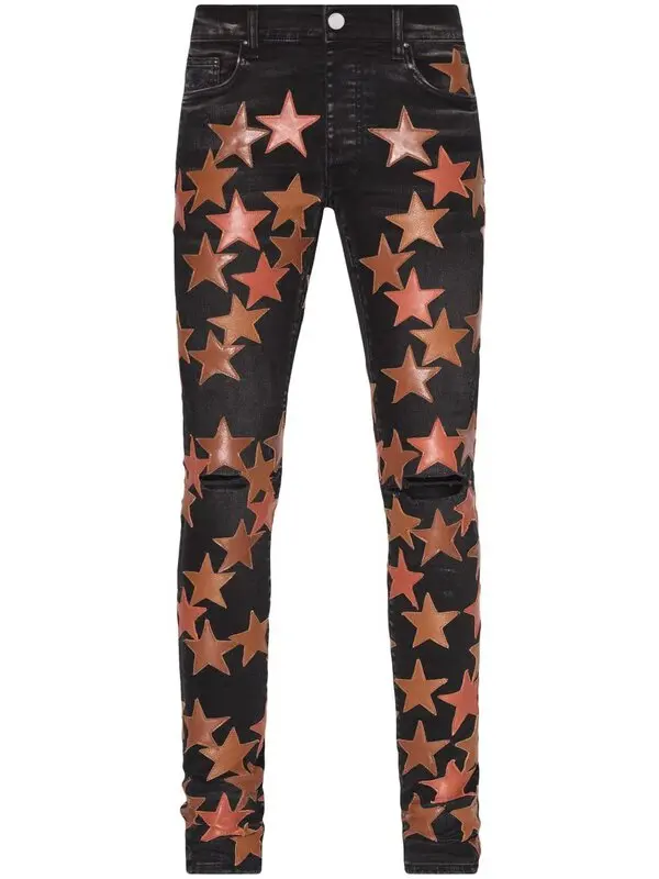 Amiri Star-patch Skinny Jeans - Black