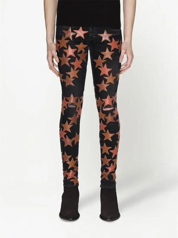 Amiri Star-patch Skinny Jeans - Black