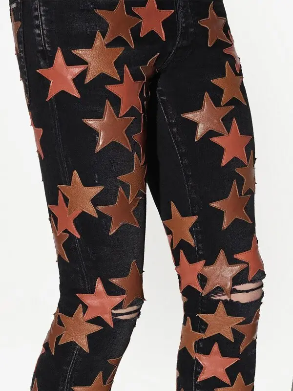 Amiri Star-patch Skinny Jeans - Black