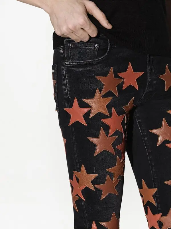 Amiri Star-patch Skinny Jeans - Black