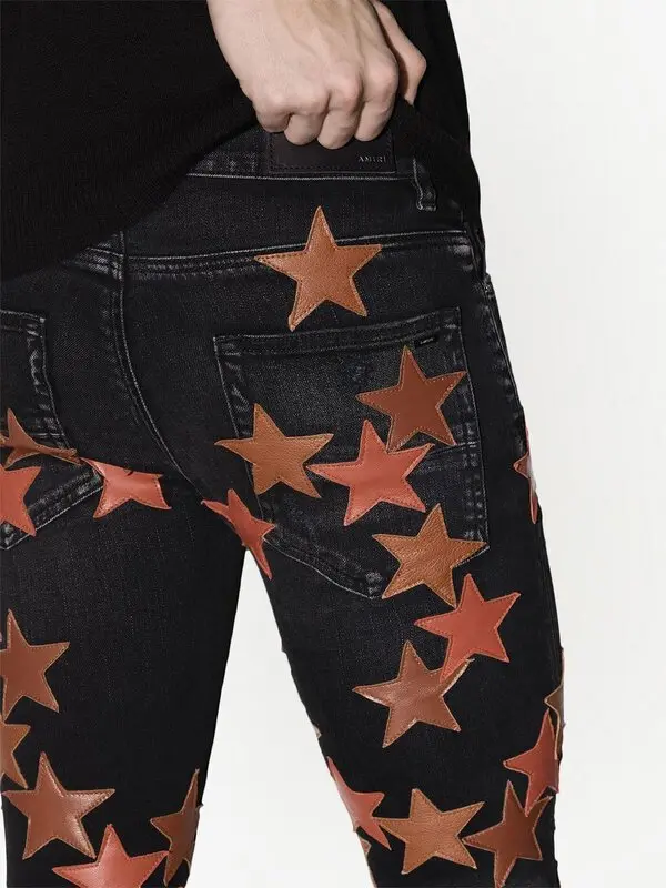 Amiri Star-patch Skinny Jeans - Black