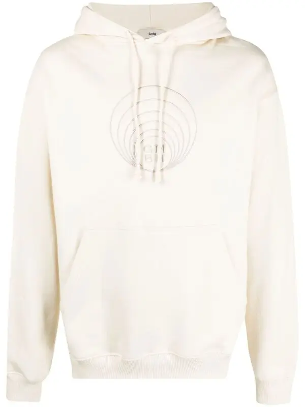 GMBH Logo-embroidered Organic Cotton Hoodie - Neutrals