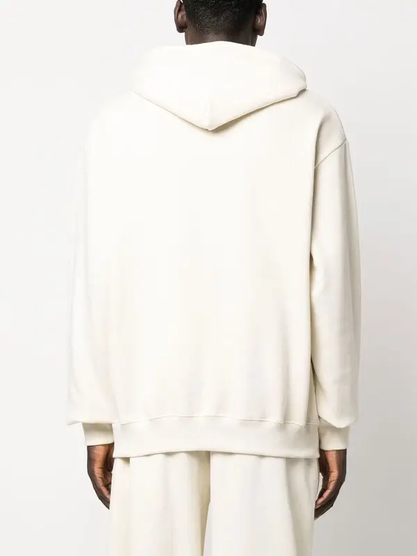 GMBH Logo-embroidered Organic Cotton Hoodie - Neutrals