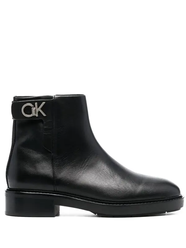 Calvin Klein 35mm Logo-plaque Ankle Boots
