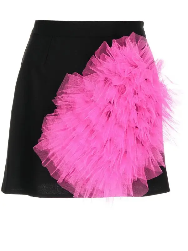 ACT Nº1 Tulle-ruffle Mini Skirt - Black