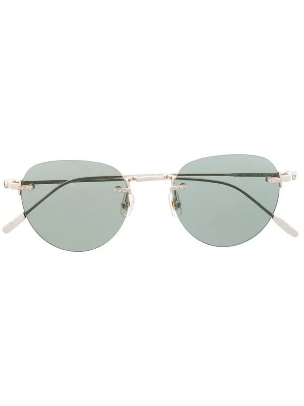Montblanc Rimless Round Sunglasses - Gold