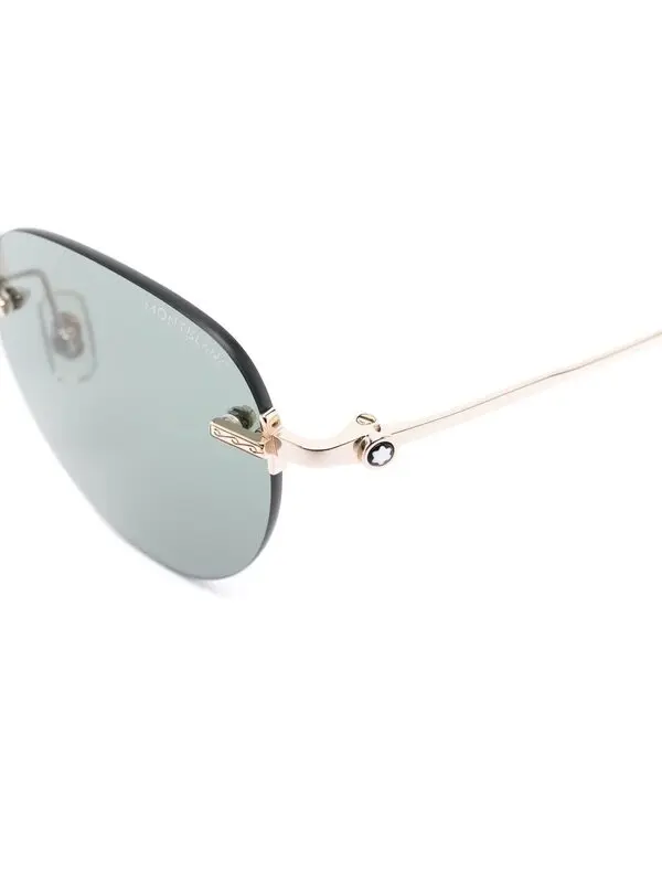 Montblanc Rimless Round Sunglasses - Gold