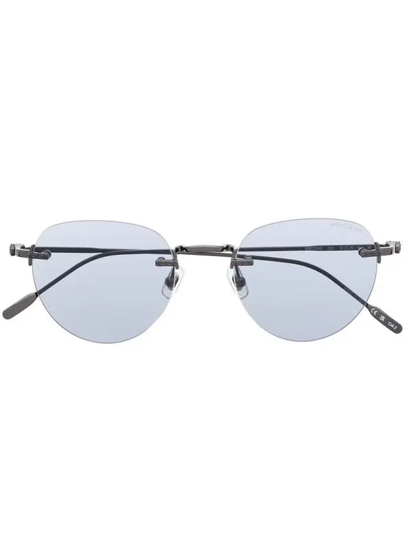 MONT BLANC EYEWEAR Rimless Round-lenses Sunglasses - Black