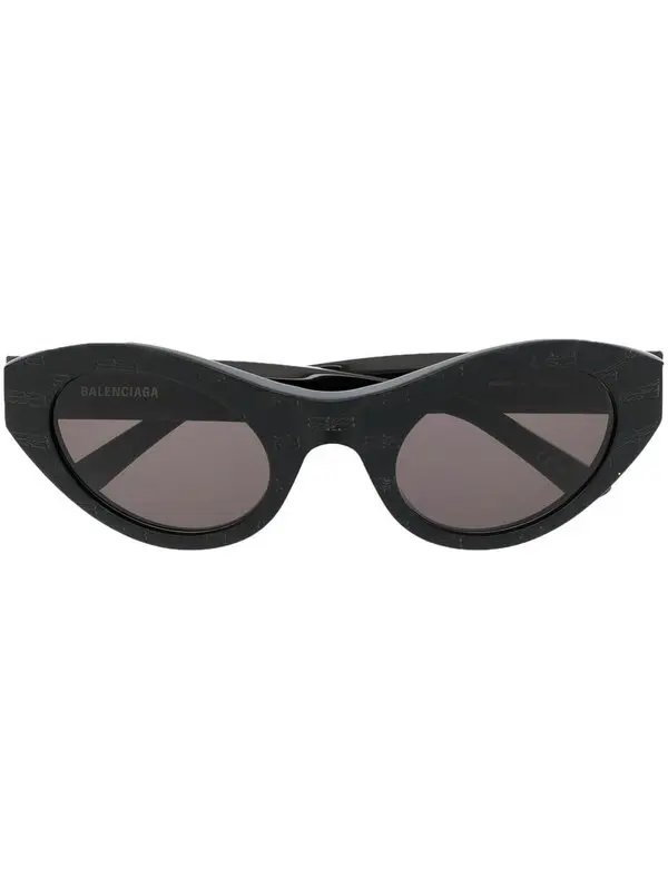 Balenciaga Logo-embossed Sunglasses - Black