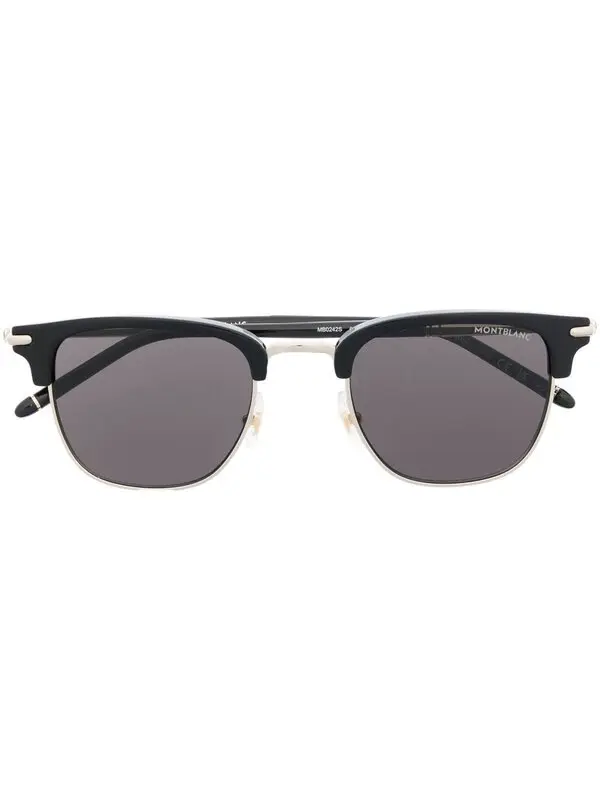 Montblanc Contrasting-bridge Sunglasses - Black