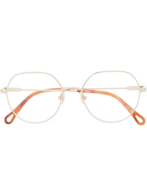 Chloé Round-frame Glasses - Gold