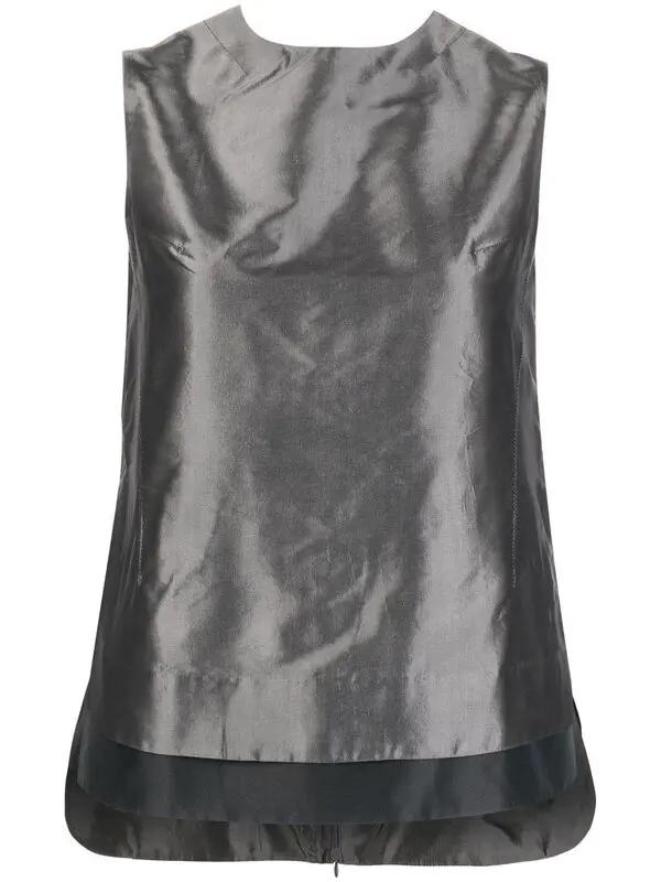 Shiatzy Chen Sleeveless Blouse With Contrasting Border