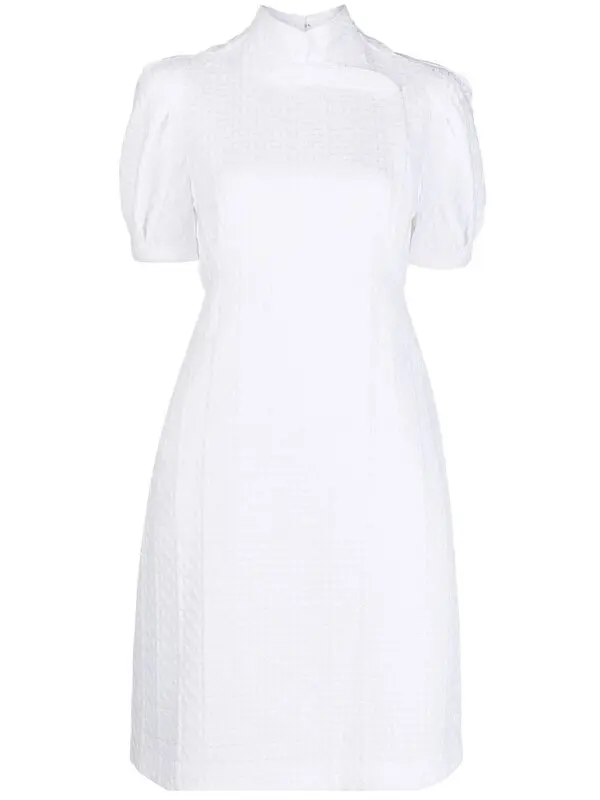 Shiatzy Chen Band-collar Short-sleeved Dress