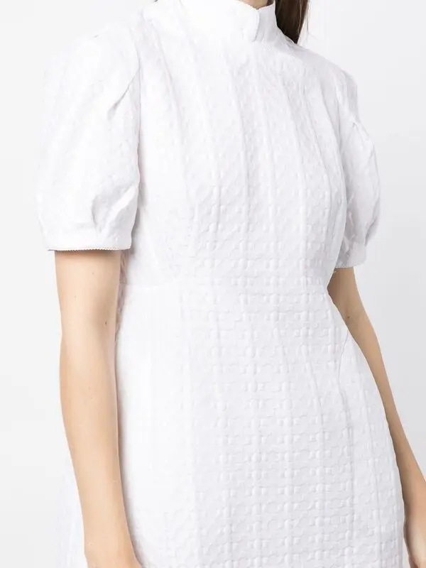 Shiatzy Chen Band-collar Short-sleeved Dress