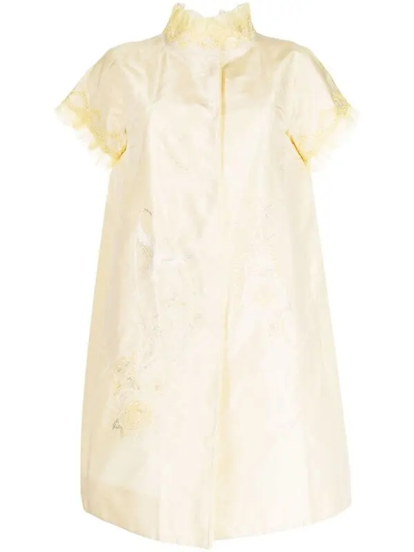 Shiatzy Chen Silk Embroidered Coat - Yellow