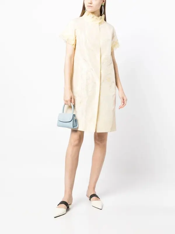 Shiatzy Chen Silk Embroidered Coat - Yellow