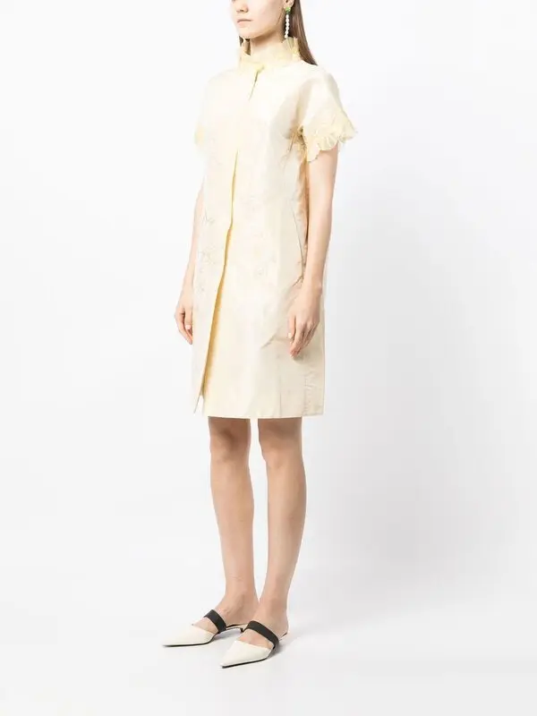 Shiatzy Chen Silk Embroidered Coat - Yellow