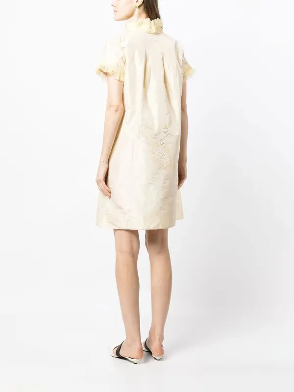 Shiatzy Chen Silk Embroidered Coat - Yellow