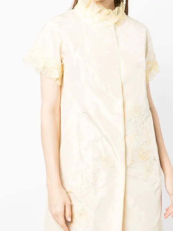 Shiatzy Chen Silk Embroidered Coat - Yellow