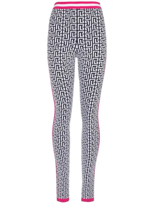 Balmain Logo-jacquard Knit Leggings
