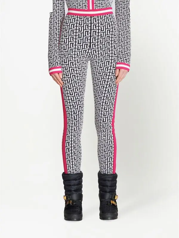 Balmain Logo-jacquard Knit Leggings