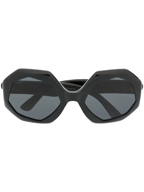 Gucci Geometric Frame Sunglasses - Black