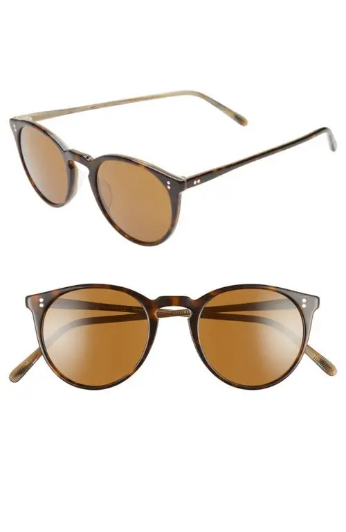 Oliver Spencer O'malley 48mm Round Sunglasses - Horn/brown