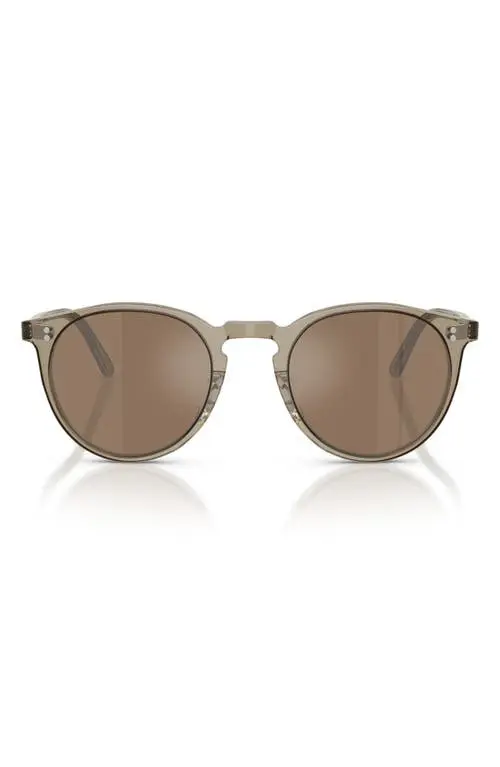 Oliver Spencer O'malley 48mm Round Sunglasses - Sencha/cognac Mirror