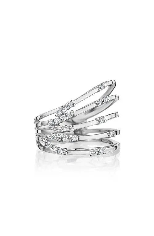 Hueb Luminus Stacked Diamond Ring - White Gold