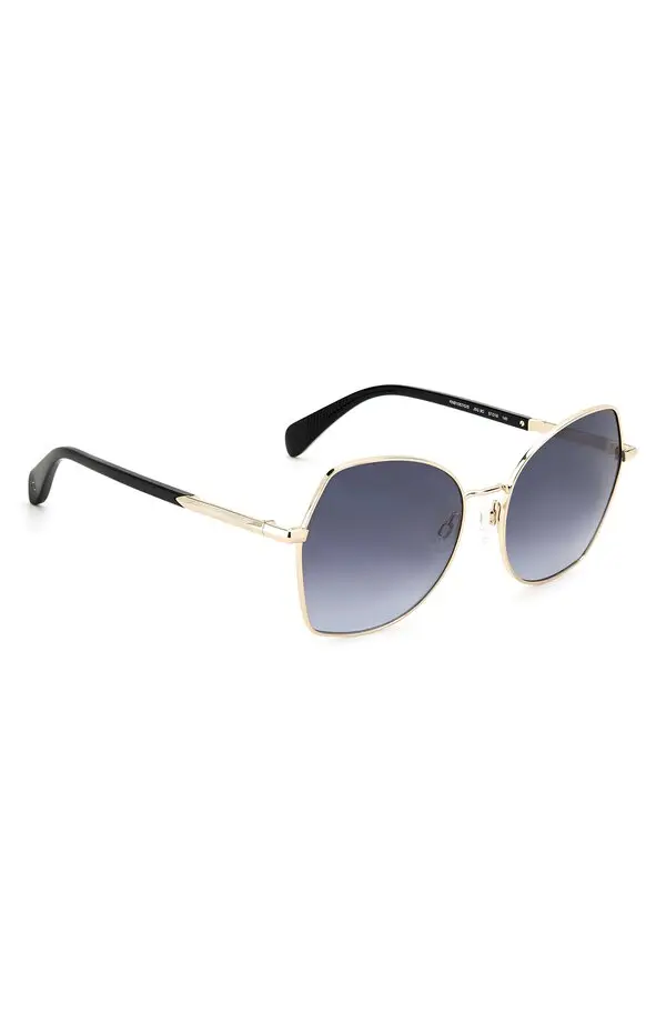 Rag & Bone 57mm Gradient Irregular Sunglasses - Gold  display picture 2