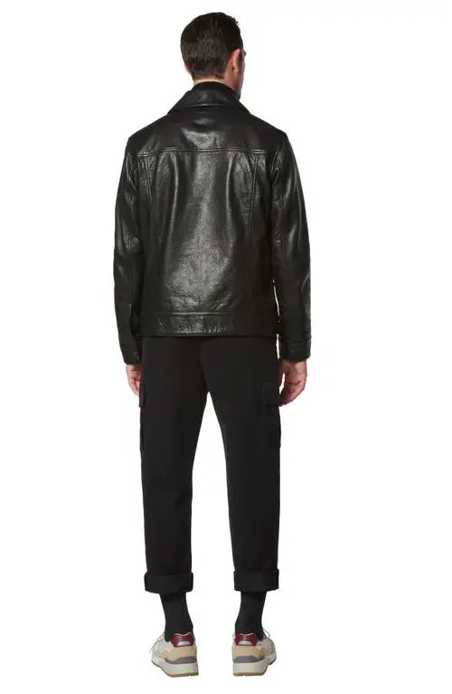 Andrew Marc Leather Trucker Jacket