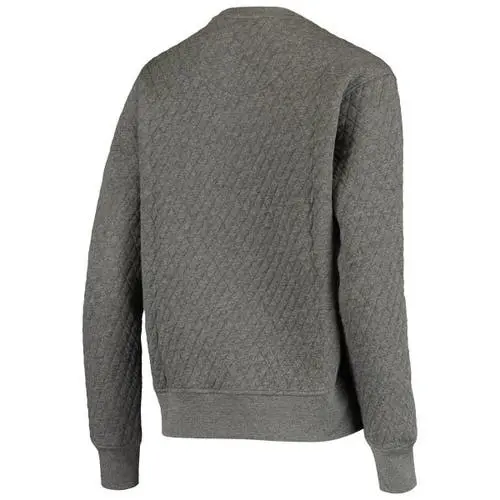 PRESSBOX Heather Charcoal Oregon Ducks Moose Quilted Pullover Sweatshirt