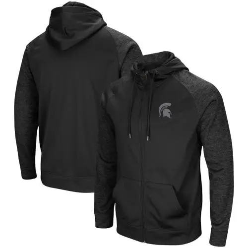 COLOSSEUM Michigan State Spartans Tonal Raglan Full-zip Hoodie - Black