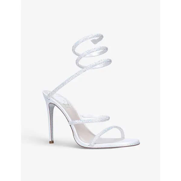 Rene Caovilla Cleo Crystal-embellished Leather Heeled Sandals