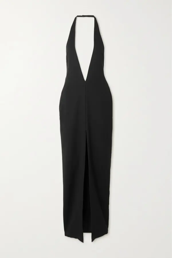 MONOT Open-back Crepe Halterneck Maxi Dress