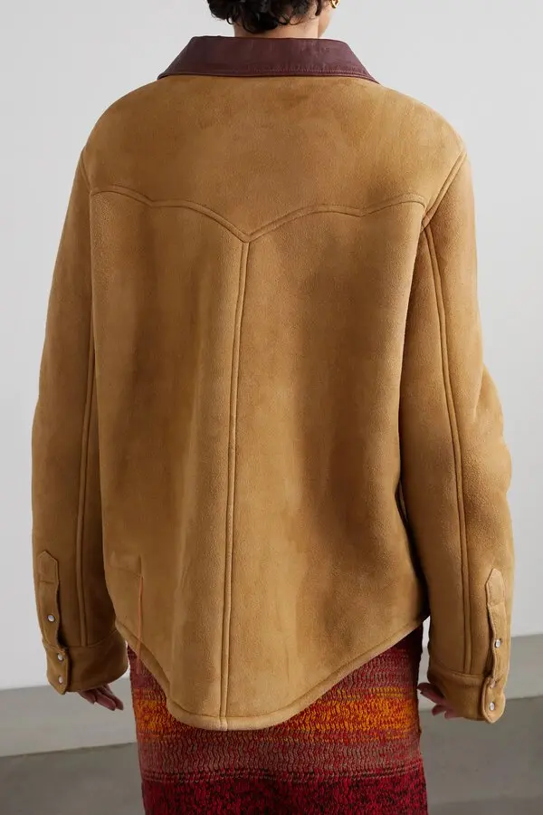 FORTELA Leather-trimmed Shearling Jacket