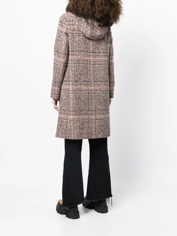 Cinzia Rocca Plaid-check Print Hooded Coat