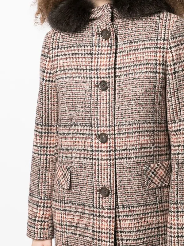 Cinzia Rocca Plaid-check Print Hooded Coat